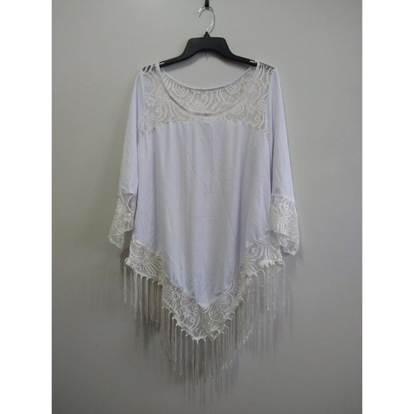 No brand / Not sure | Tops | Ladies White Boho Lace Throw On Cover Up ...